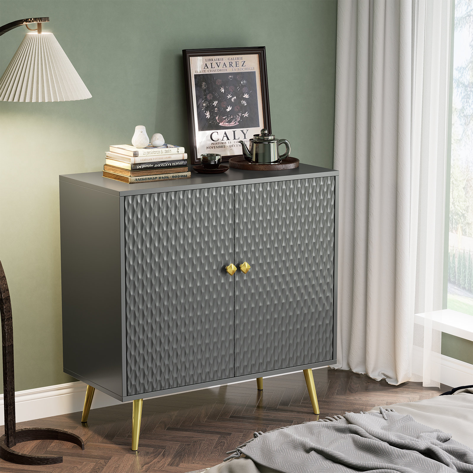 Mercer41 Lachonne Iron 2 Door Square Accent Cabinet Wayfair